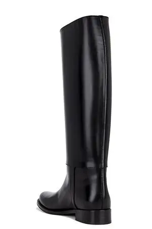Saint Laurent Black Leather Knee-high Buckled Boots - Nero