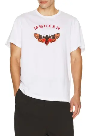 Alexander McQueen Moth Print T-shirt In White