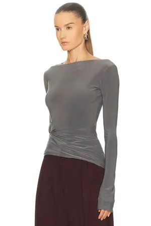 GRACE LING Claw Draped Long Sleeve Top
