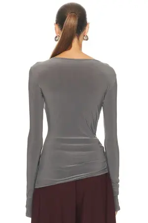 GRACE LING Claw Draped Long Sleeve Top