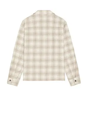 Theory Light Textured Check Shirt In Brown