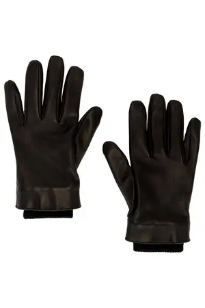Saint Laurent Leather Gloves - Black