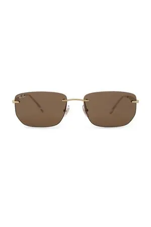 Ray-ban Rectangular Rimless Sunglasses - Arista & Dark Brown