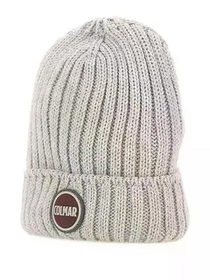 COLMAR Ribbed Logo-patch Beanie Hat - Grey