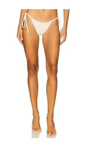 ASTA RESORT Mia Knitted String Bikini Bottom - Ivory Sequin