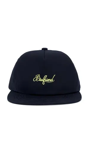 BADFRIEND Cursive Logo 5 Panel Hat - Navy