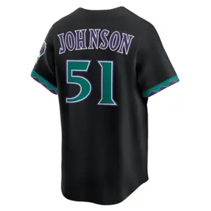 Nike Randy Johnson Arizona Diamondbacks Cooperstown Mlb Limited Jersey - Black
