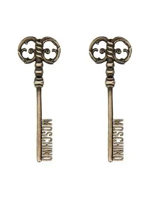 Moschino Logo Earrings - Silver