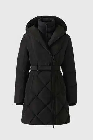 Mackage Ayumi 2-in-1 Long Down Coat With Bib - Black