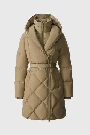 Mackage Ayumi 2-in-1 Long Down Coat With Bib - Light Camel