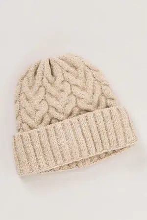 Maeve Cable-knit Beanie - Taupe