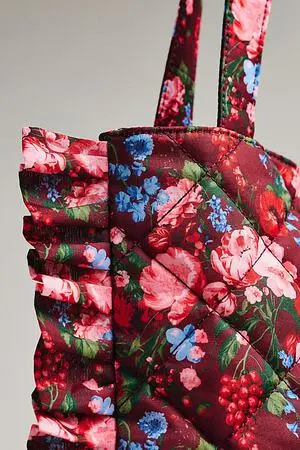 Maeve Floral Ruffled Tote