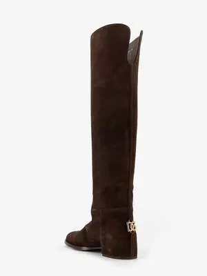 Dolce & Gabbana Suede Knee High Boots