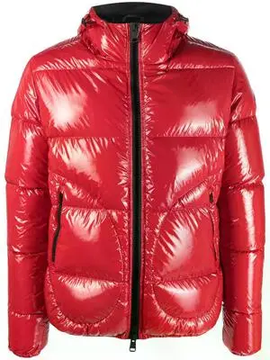 Herno Logo-patch Padded Hooded Jacket - Red