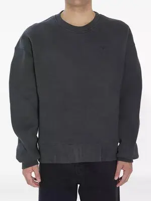 AMI Paris Embroidered Logo Fleece Sweatshirt - Grey