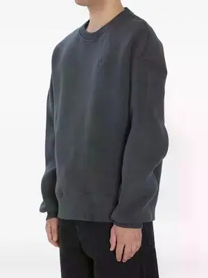 AMI Paris Embroidered Logo Fleece Sweatshirt - Grey