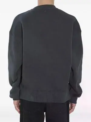 AMI Paris Embroidered Logo Fleece Sweatshirt - Grey