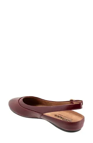 Softwalk Slingback Leather Flat - Cherry