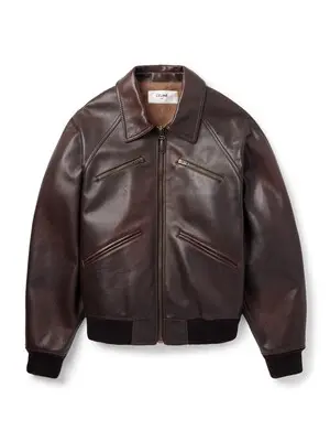Men's Brown Bomber Leather Jackets