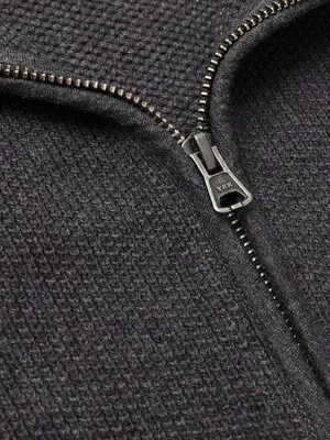 Aimé Leon Dore Embroidered Ribbed Cotton Half-zip Sweater - Gray