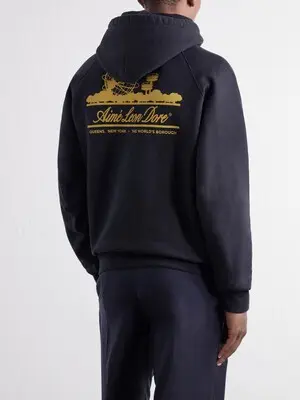 Aimé Leon Dore Unisphere Logo-print Cotton-jersey Hoodie - Black