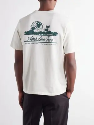 Aimé Leon Dore Unisphere Logo-print Cotton-jersey T-shirt - Neutrals