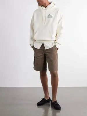 Aimé Leon Dore Unisphere Logo-print Cotton-jersey Hoodie - Neutrals