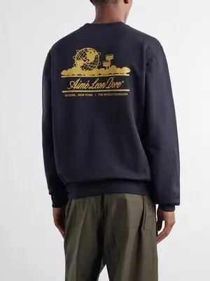 Aimé Leon Dore Unisphere Logo-print Cotton-jersey Sweatshirt - Black