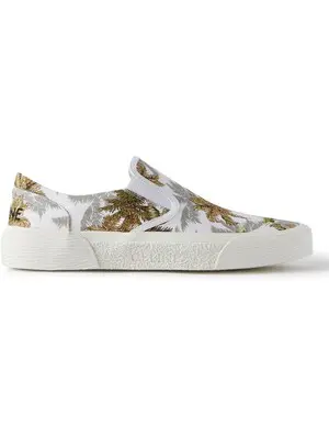 Celine Printed Canvas Slip-on Sneakers - Neutrals