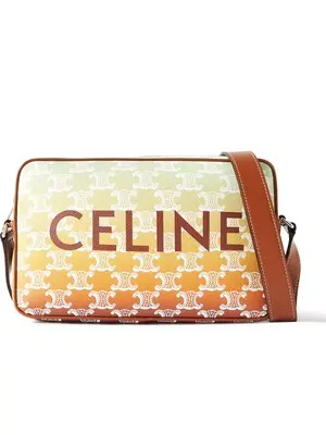 Celine Homme Triomphe Logo-print Messenger Bag - Yellow