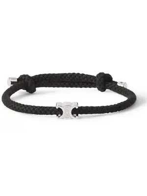 Celine Beach Triomphe Cord Bracelet - Black