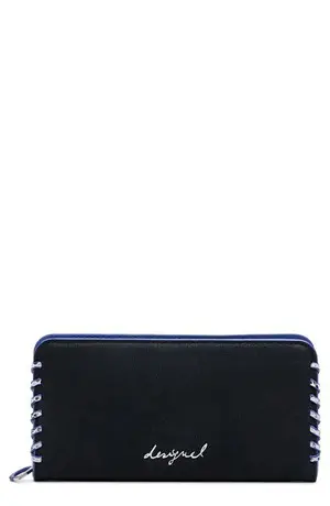 Desigual Faux Leather Zip Around Wallet - Black