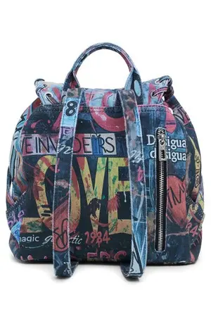 Desigual Mini Denim Lace-up Backpack