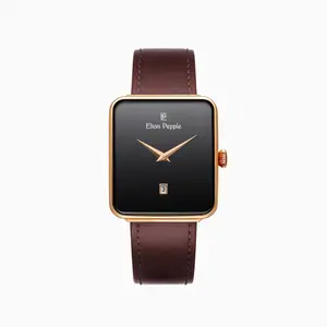 ELTON PEPPLE Montclare Strap Watch - Black/dark Brown/rose Gold
