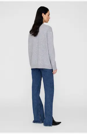 ANINE BING Jackson Cashmere Cardigan - Medium Heather Grey