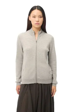 Gobi Cashmere Essential Cashmere Full-zip Cardigan - High Rise
