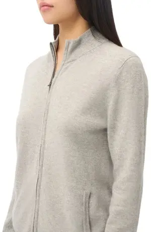 Gobi Cashmere Essential Cashmere Full-zip Cardigan - High Rise