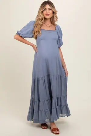 PINKBLUSH Lace Insert Maternity Maxi Dress