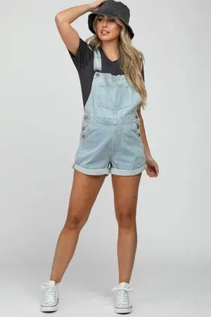 PINKBLUSH Denim Short Overalls