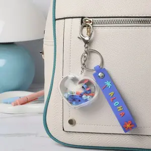 Disney Stitch Liquid Surfing Keychain