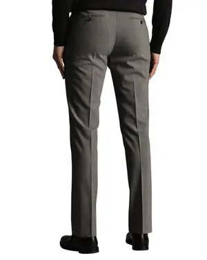 CHARLES TYRWHITT Slim Fit Wool Stretch Pants - Grey