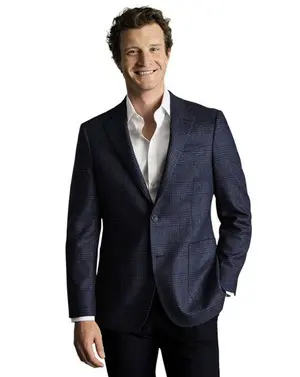 CHARLES TYRWHITT Wool Twill Silk Jacket