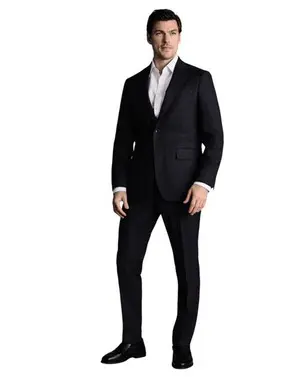 CHARLES TYRWHITT Slim Fit Italian Flannel Suit Jacket - Navy