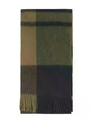 Barbour Tartan-check Fringed Scarf - Black