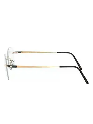 SILHOUETTE Rimless Rectangle Frame Glasses - Gold