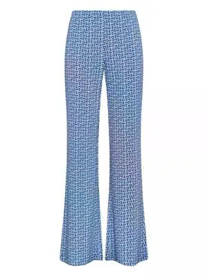 Malìparmi Geometric-print Flared Trousers - Blue
