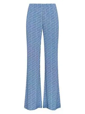 Malìparmi Geometric-print Flared Trousers - Blue