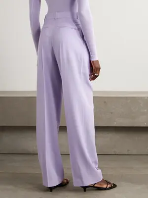 Wardrobe.NYC Pleated Grain De Poudre Wool Pants - Purple