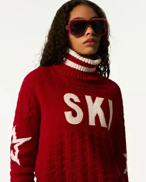 Perfect Moment Glacier Merino Wool Turtleneck Sweater