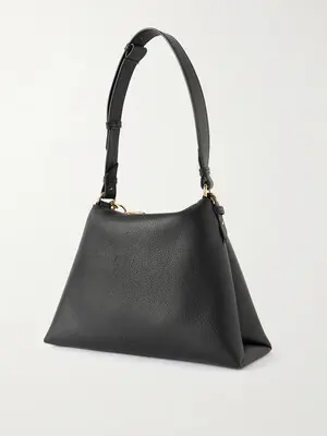 Erdem Bloom Large Embellished Textured-leather Shoulder Bag - Black